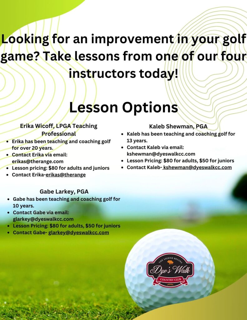 PGA Instruction – Dye's Walk Country Club
